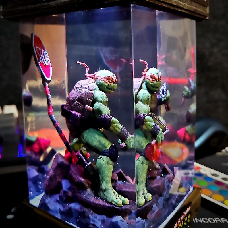 Ninja Turtles Michelangelo Epoxy Resin Lamp, Resin Art, Custom Epoxy Lamp, Birthday Gift ...