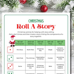 Christmas Games, Christmas Roll a Story, Christmas Dice Game, Printable ...
