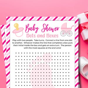 Baby Shower Dots and Boxes Sheets | Printable Baby Shower Games | Baby ...