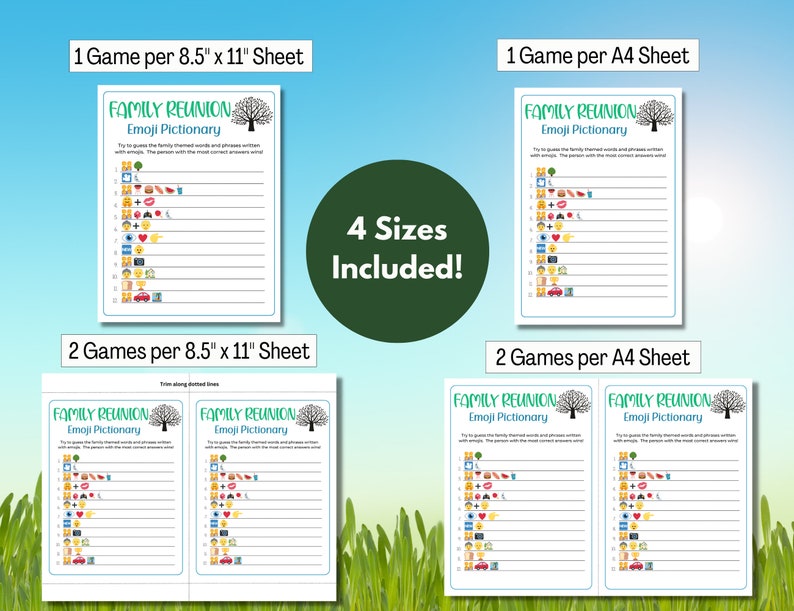 Family Reunion Emoji Pictionary | Family Reunion Emoji Game | Family ...