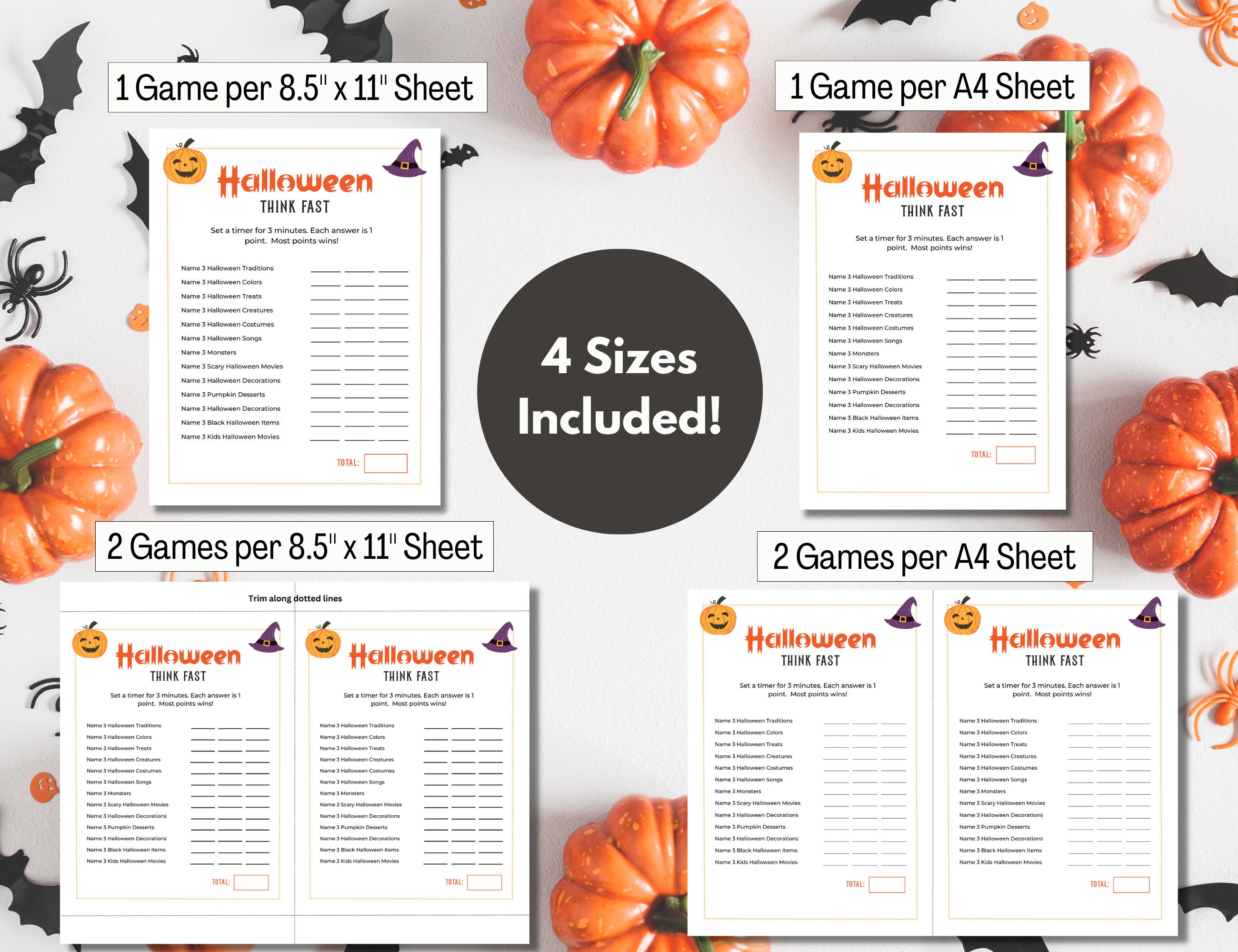 Halloween Think Fast Game | Halloween Trivia Game | Halloween Games ...