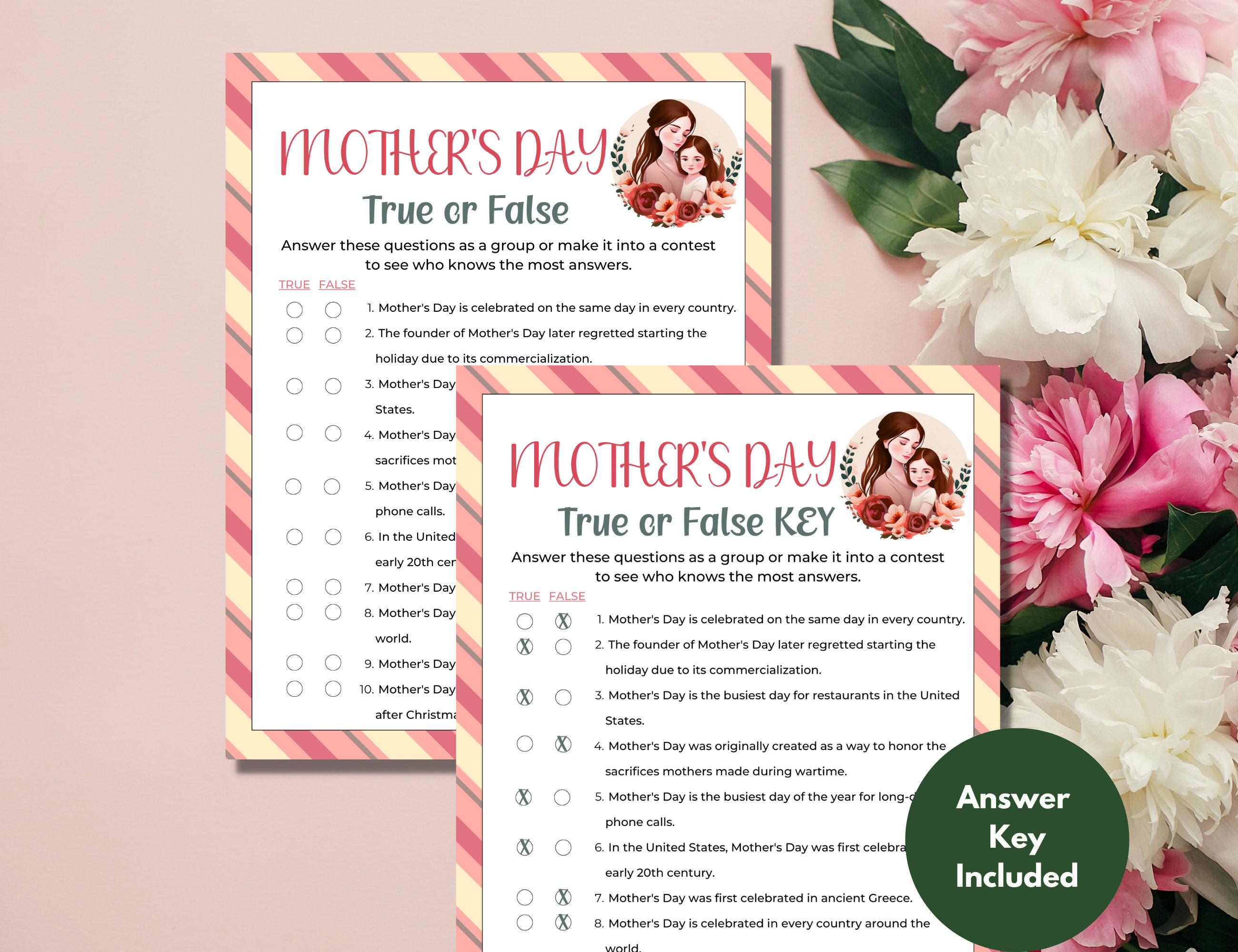 Mothers Day True or False Game | Mothers Day This or That | Mothers Day ...