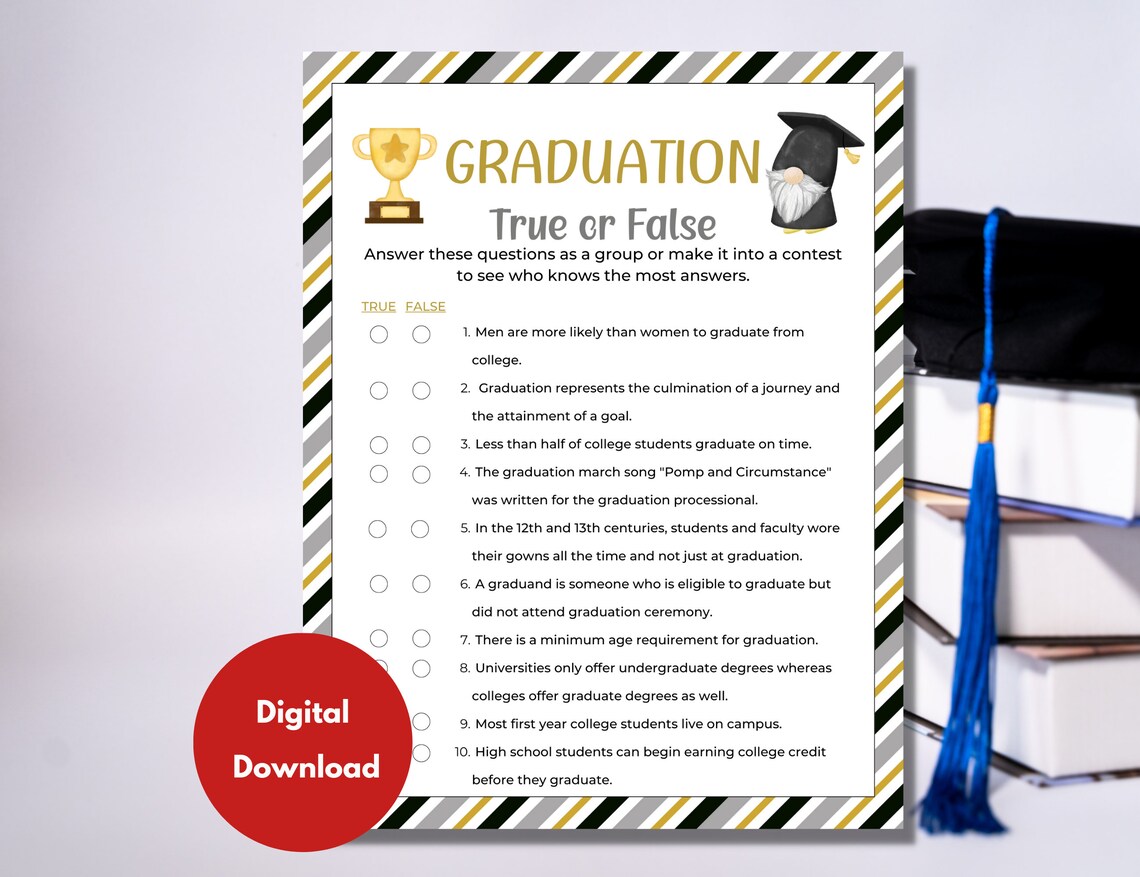 Graduation True or False Game | Graduation This or That | Graduation ...