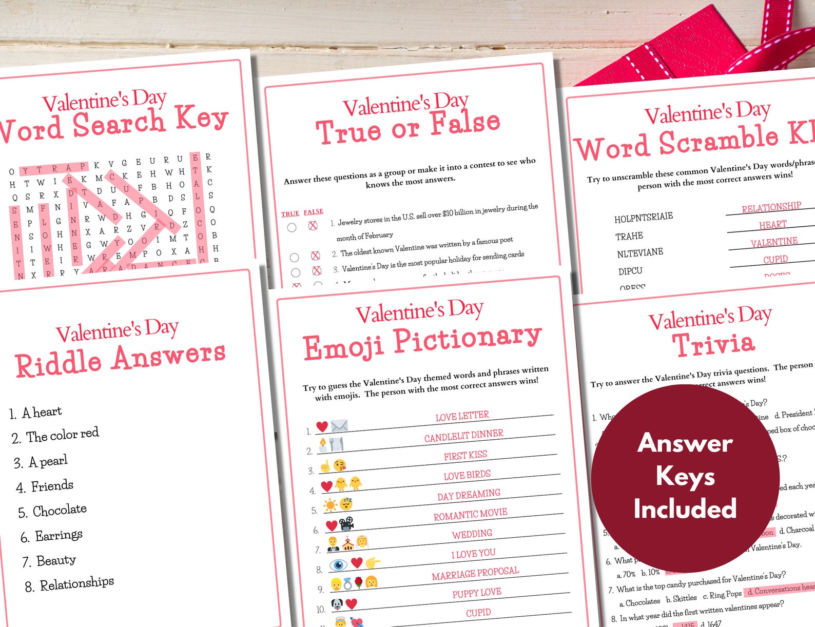 Valentines Day Games Bundle, Valentines Day Activities, Valentines Day ...