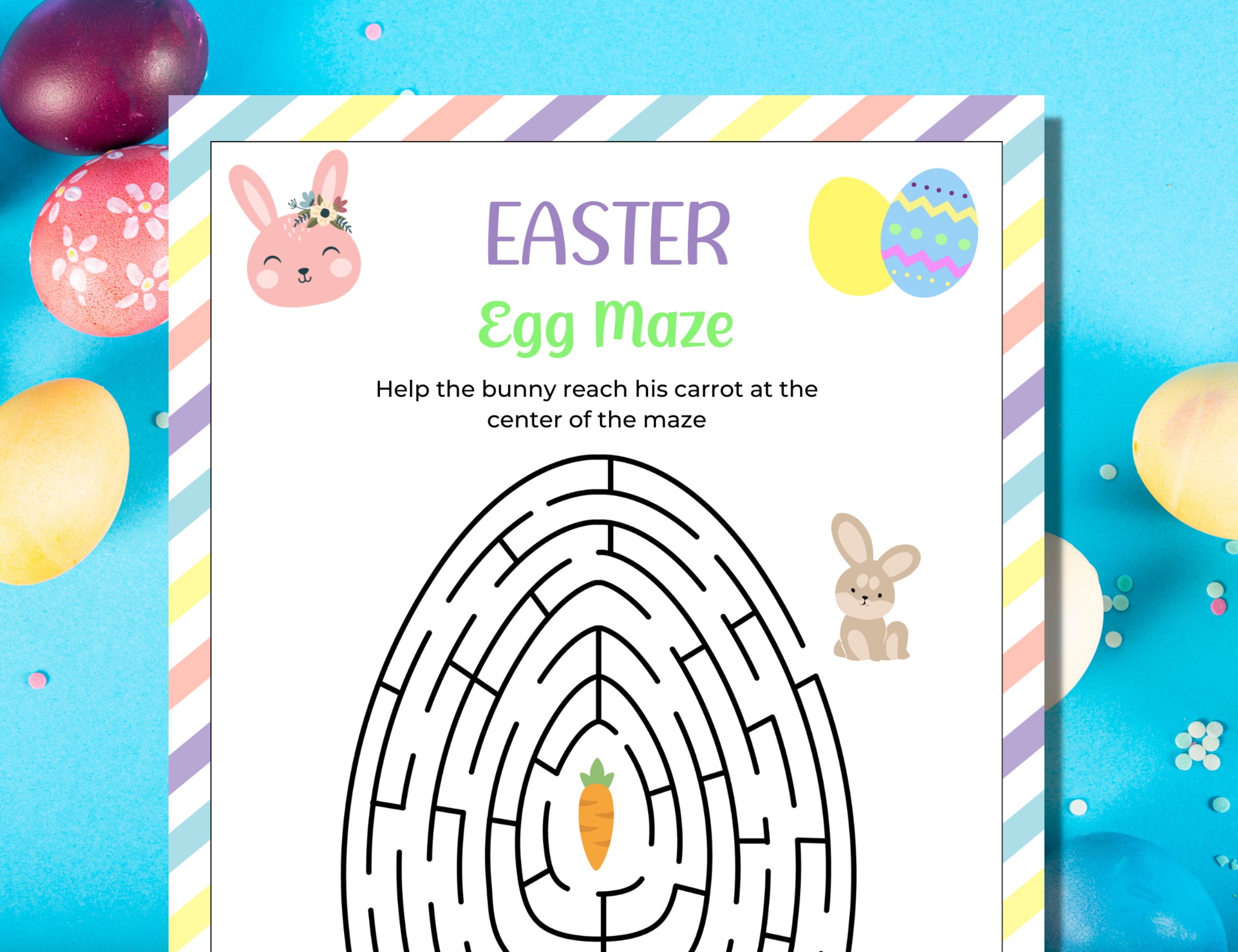 Easter Egg Maze Game | Kids Maze Game | Printable Easter Games | Family ...