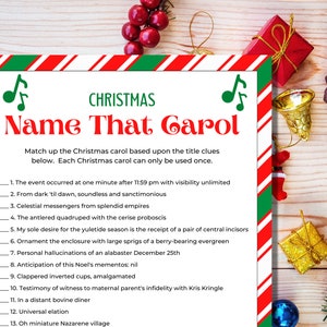 Name That Christmas Carol Game Christmas Song Game Christmas - Etsy