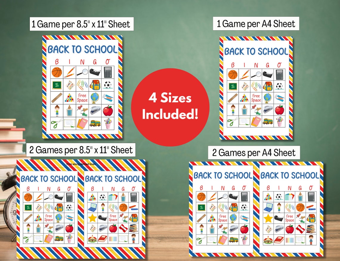 Back to School Bingo | Back to School Games | Family Games | Printable ...
