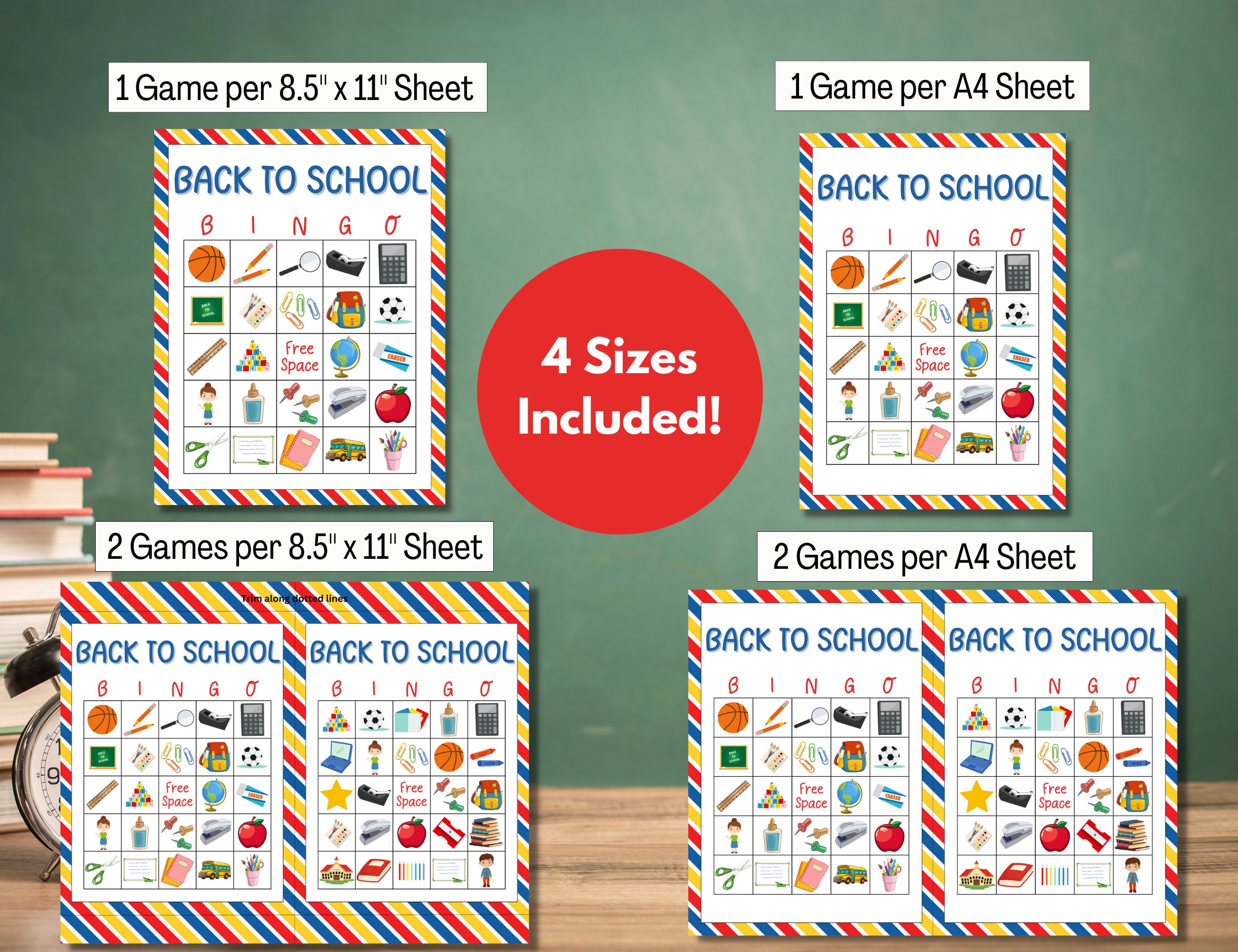 Back to School Bingo Back to School Games Family Games - Etsy