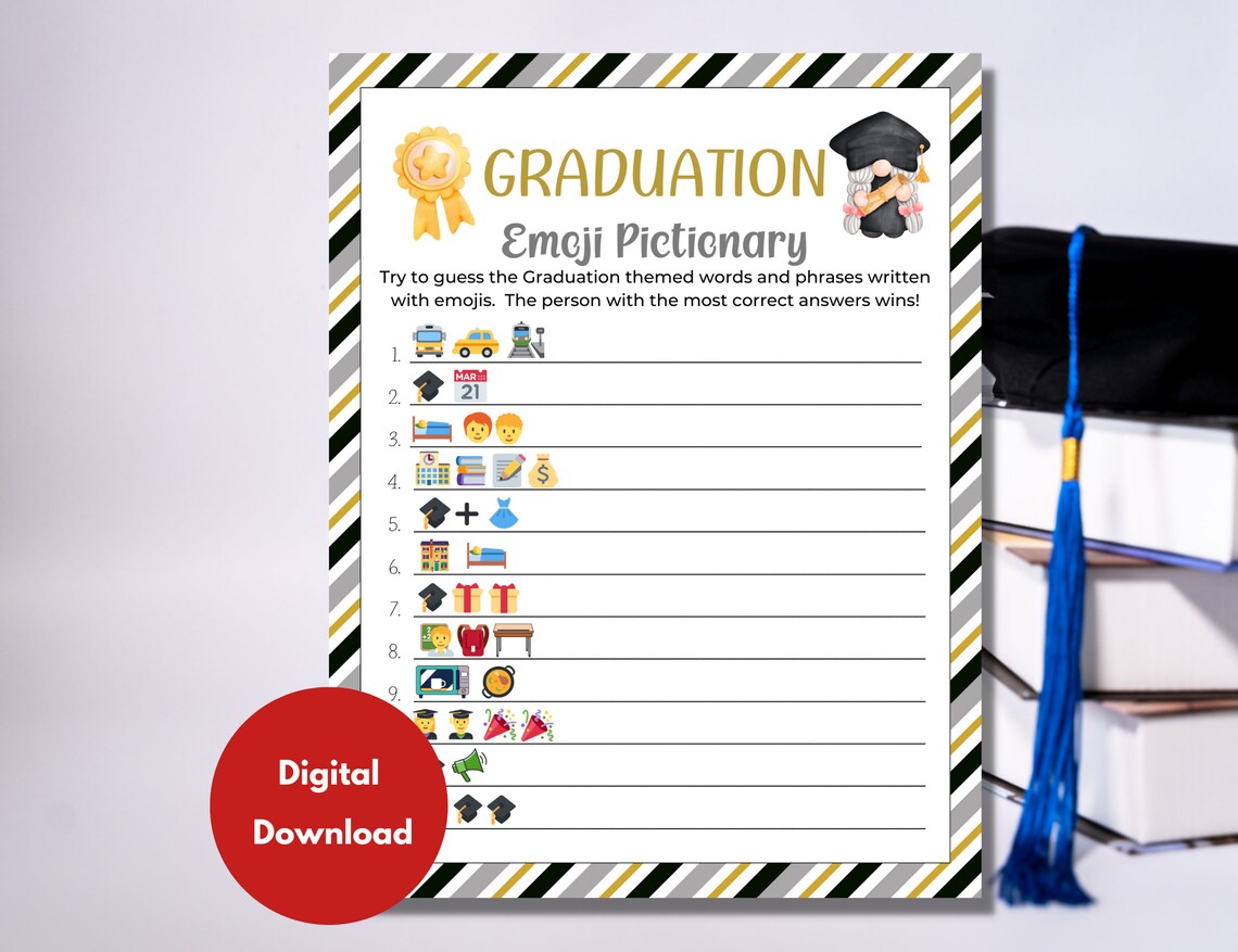 Graduation Emoji Pictionary Graduation Emoji Game 2024 Graduation Games ...