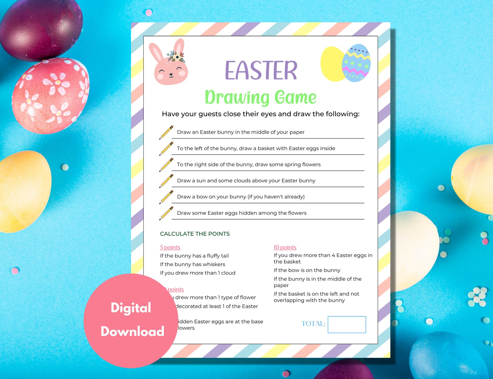 Easter Drawing Game | Easter Kids Game | Printable Easter Games ...