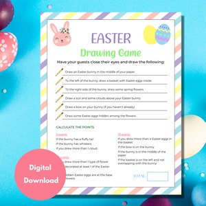 Easter Drawing Game | Easter Kids Game | Printable Easter Games ...
