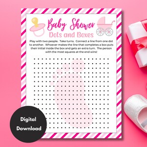 Baby Shower Dots and Boxes Sheets | Printable Baby Shower Games | Baby ...