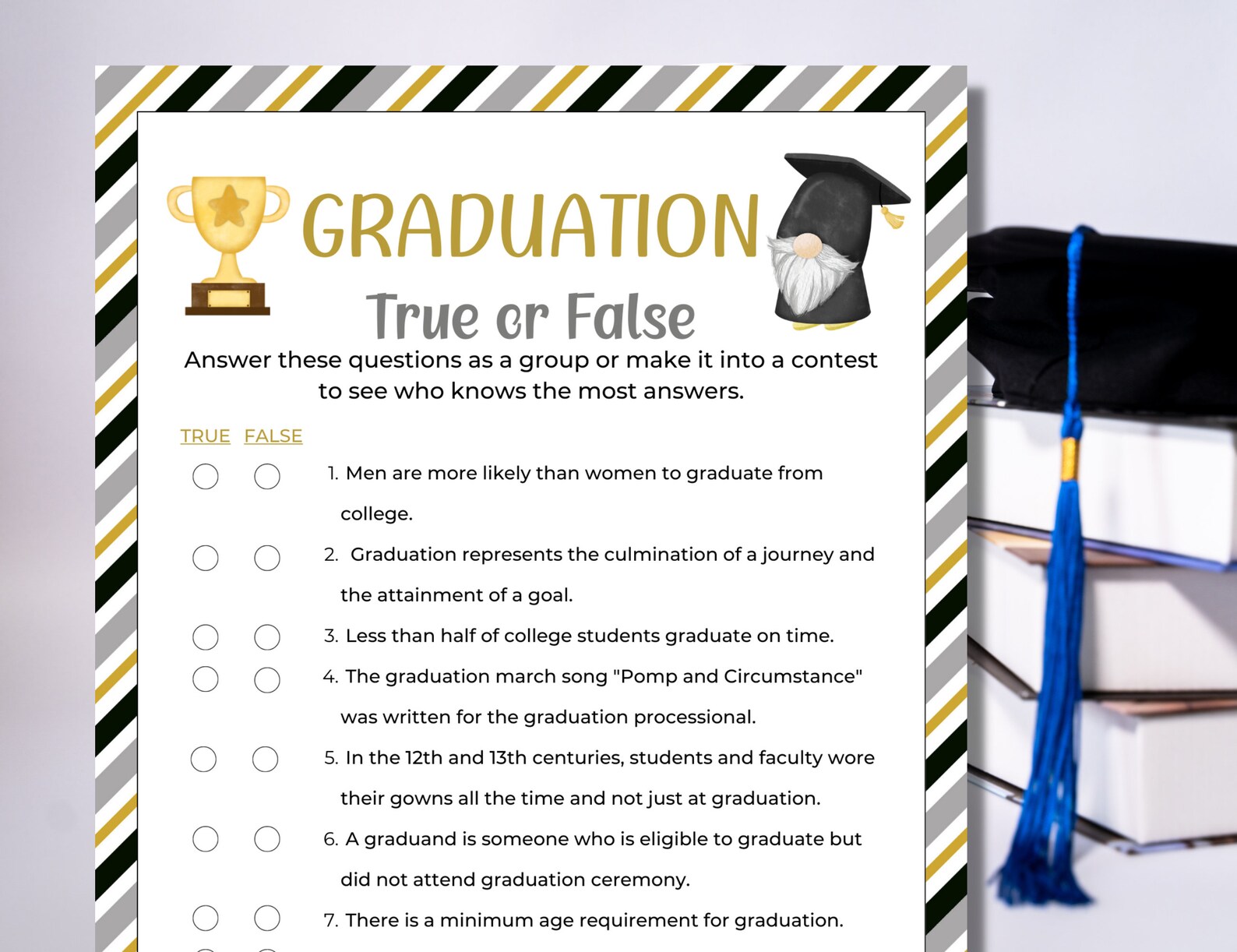Graduation True or False Game | Graduation This or That | Graduation ...