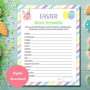 Easter Word Scramble Game Easter Unscramble Game Easter - Etsy