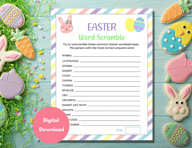 Easter Word Scramble Game Easter Unscramble Game Easter - Etsy