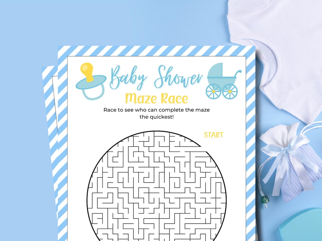 Baby Shower Maze Race | Kids Maze Game | Printable Baby Shower Games ...