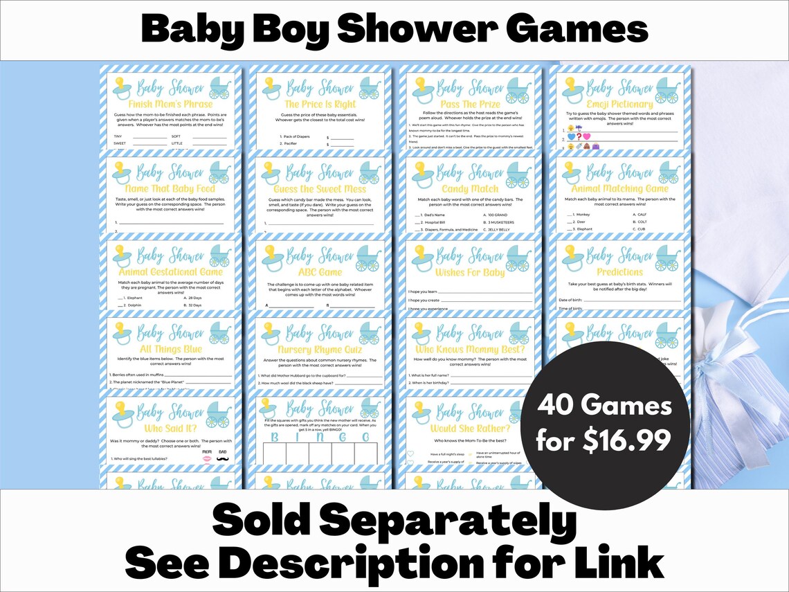 Baby ABC Game | Baby Items Game | Printable Baby Shower Games | Party ...
