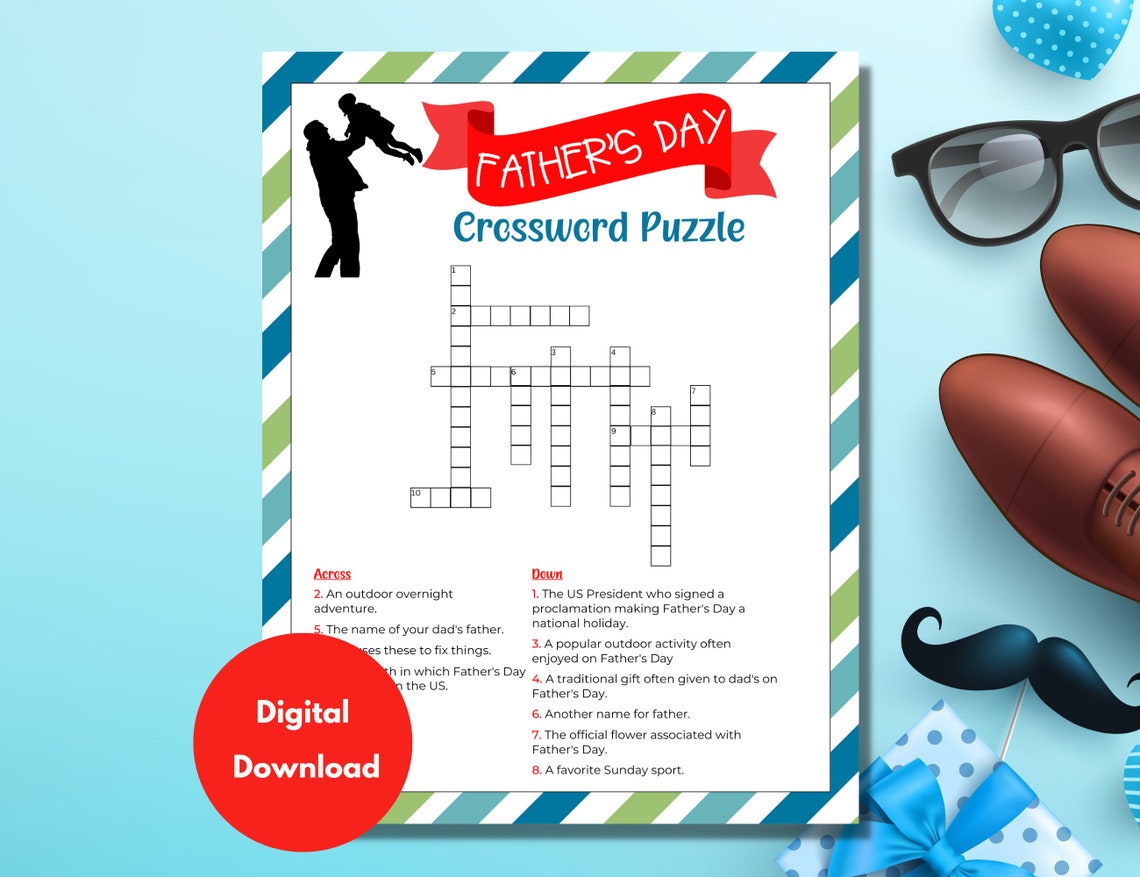 Fathers Day Crossword Puzzle | Fathers Day Word Puzzle | Fathers Day ...