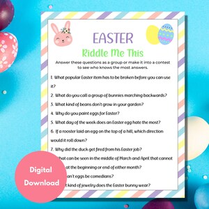 Easter Riddle Me This Game | Easter Riddle Game | Easter Games | Party ...