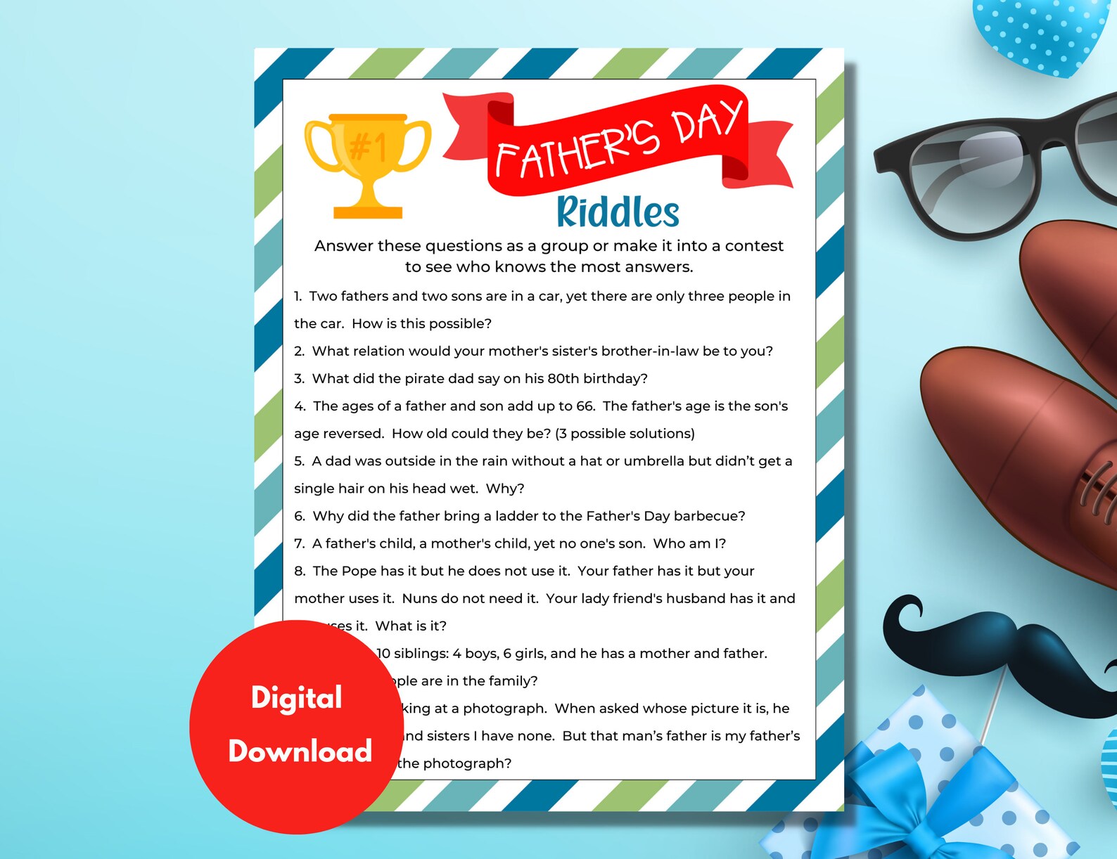 Fathers Day Riddles Fathers Day Riddle Me This Fathers Day Games ...