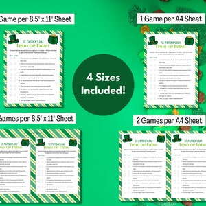 St Patrick's Day True or False Game, St Patrick's Day Trivia Game, St ...