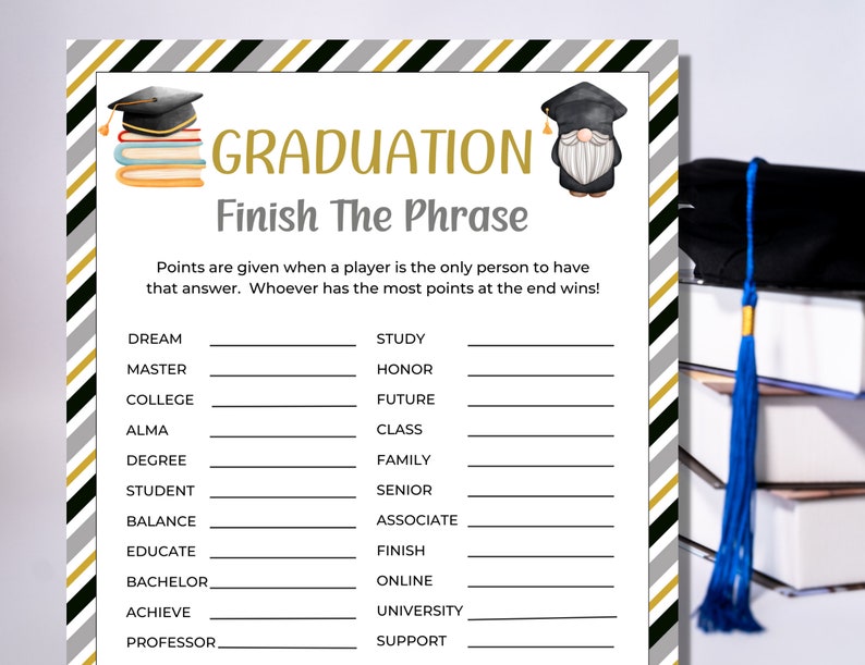 Graduation Finish the Phrase | Fill in the Blank | 2024 Graduation ...