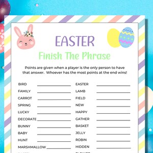 Easter Finish the Phrase | Fill in the Blank | Easter Games | Easter ...