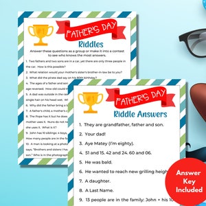 Fathers Day Riddles | Fathers Day Riddle Me This | Fathers Day Games ...
