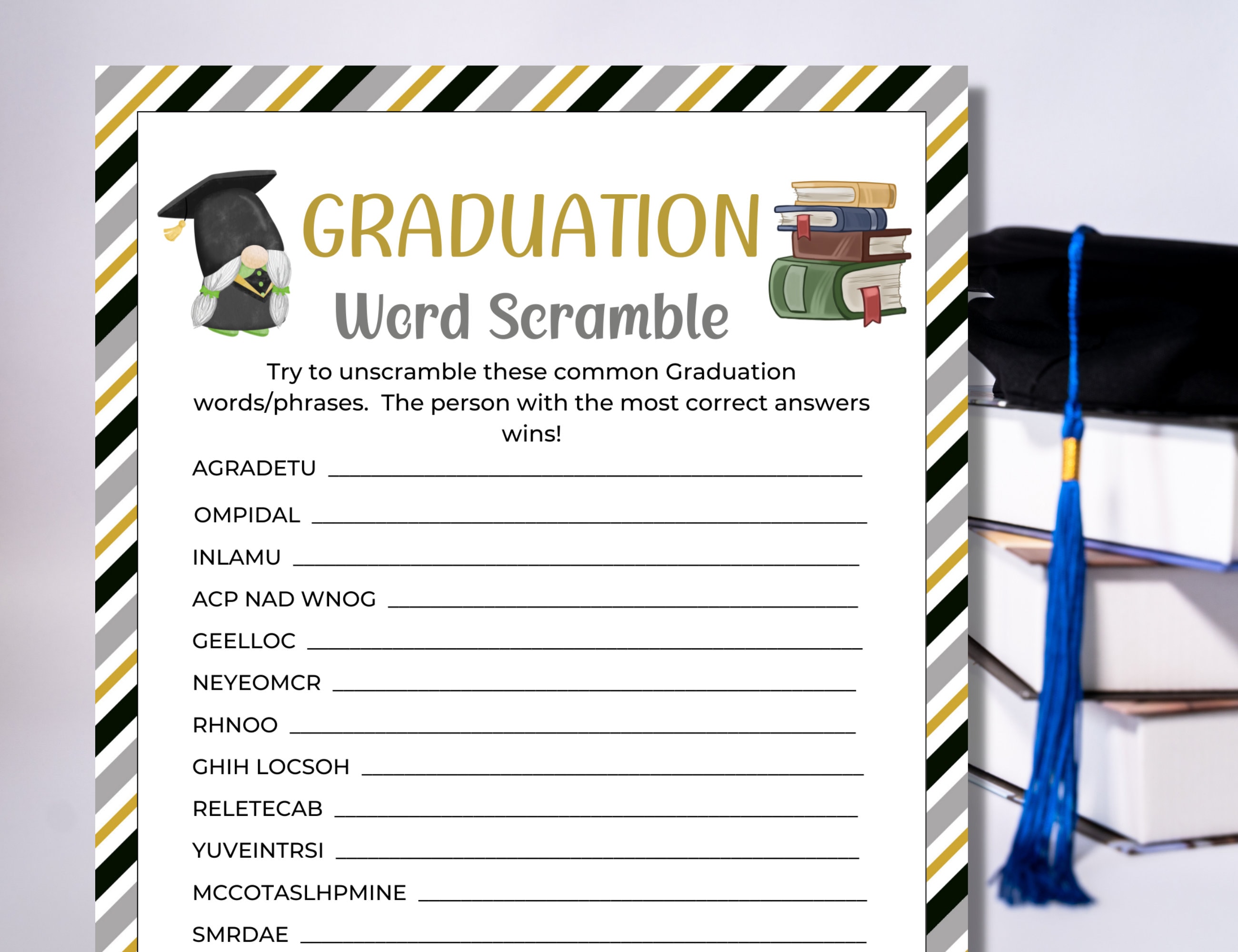 Graduation Word Scramble Game | Graduation Unscramble Game | 2024 ...