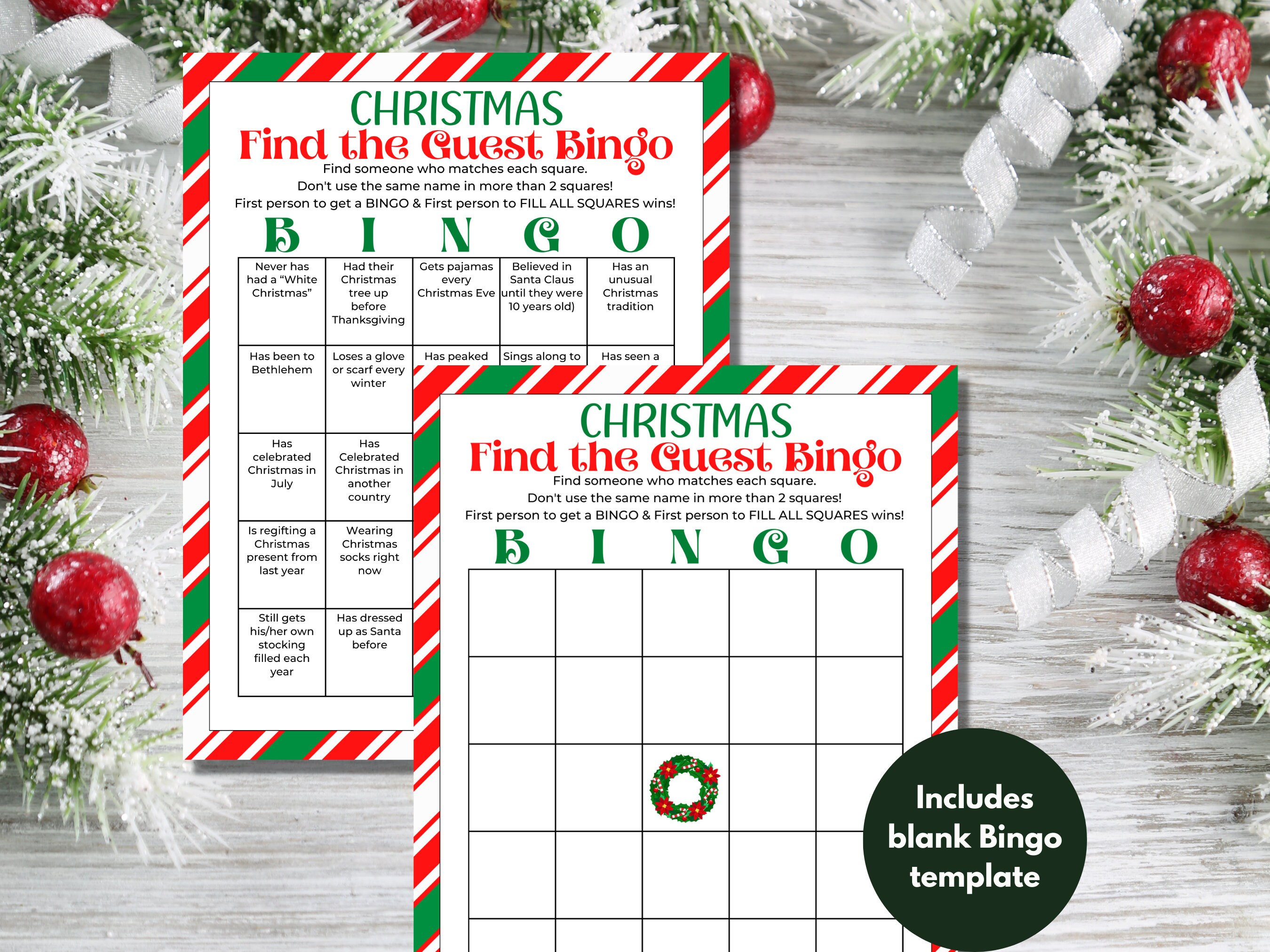 Christmas Find the Guest Bingo | Ice Breaker Game | Mix & Mingle Game ...