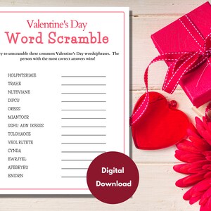 Valentines Day Word Scramble Game, Valentines Day Scramble Game ...
