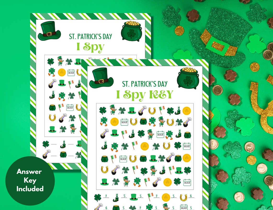St Patrick's Day I Spy Game, Look and Find Game, St Patrick's Day Games ...