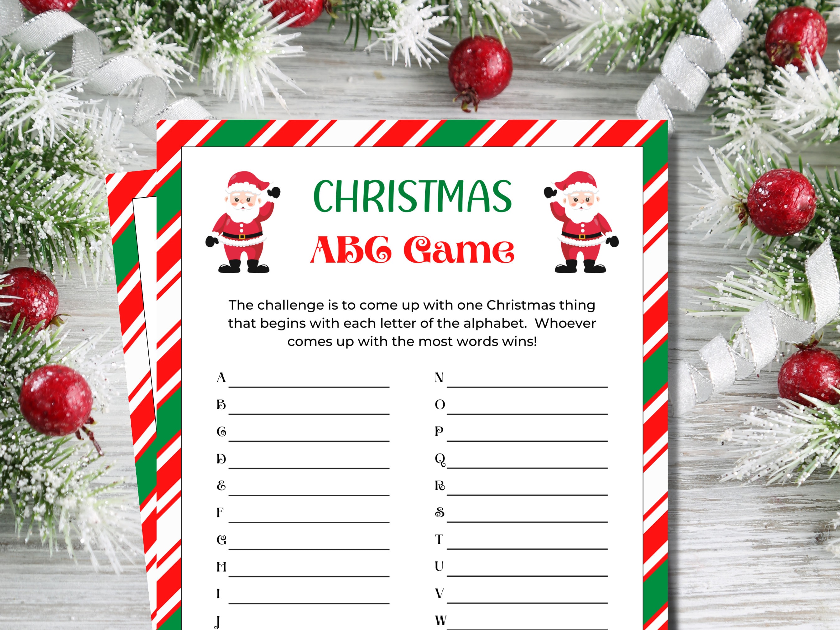 Christmas ABC Game A-Z Race Game Christmas Alphabet Game Christmas ...