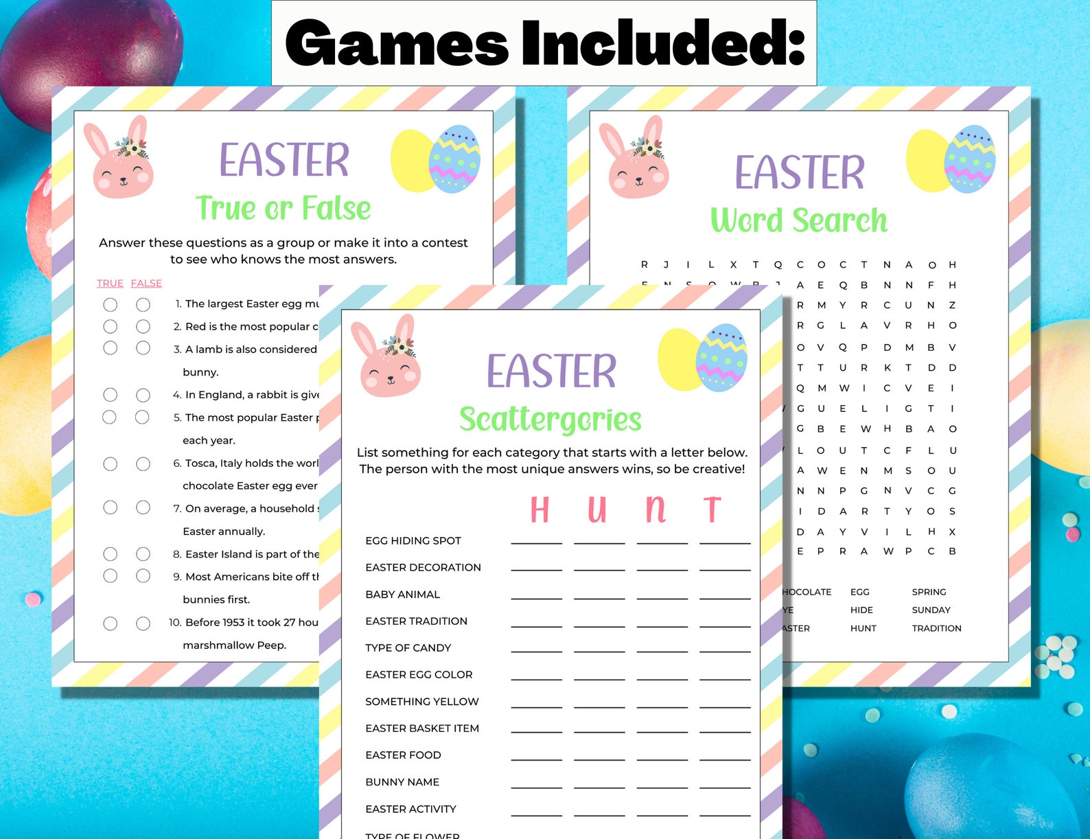 Easter Game Bundle | Easter Activities | Easter Games | Printable Games ...