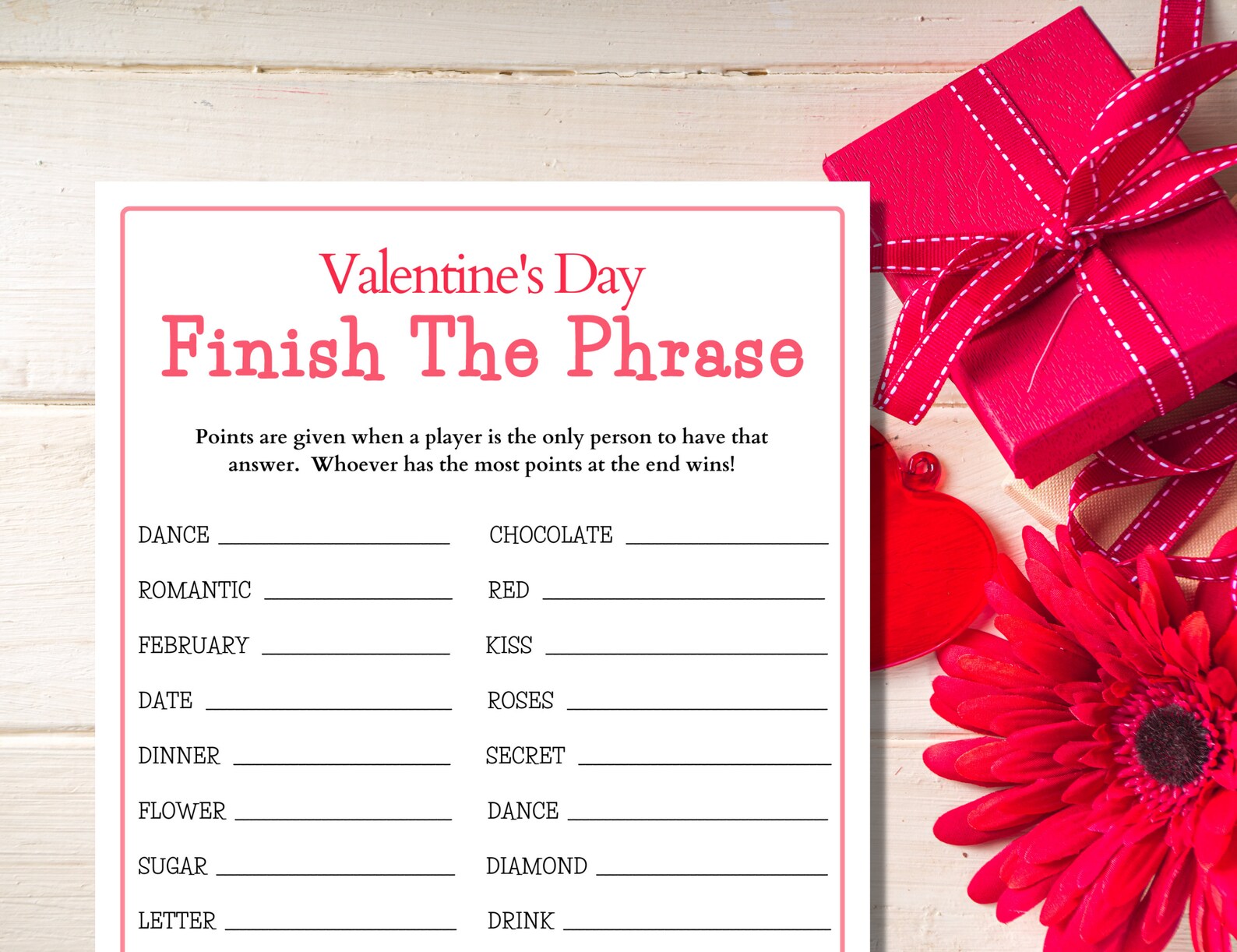 Valentines Day Finish the Phrase Game, Fill in the Blank, Valentines ...