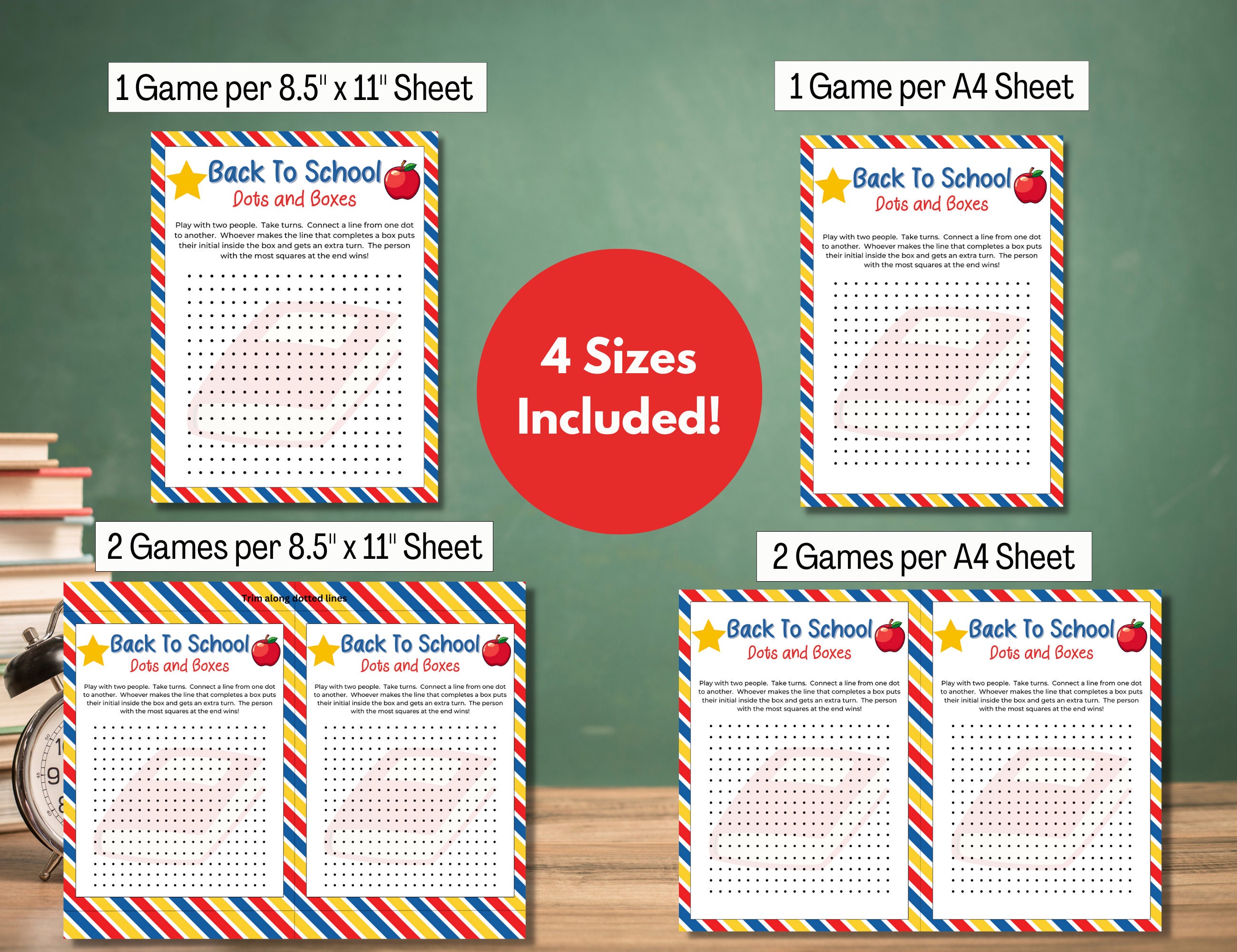 Back to School Dots and Boxes | Kids Game | Back to School Games ...