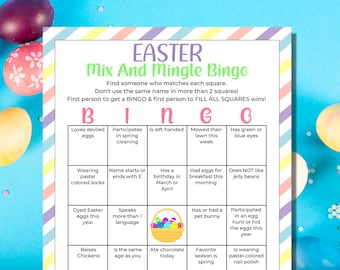 Easter Find the Guest Mingle Bingo Party Game Ice Breaker - Etsy