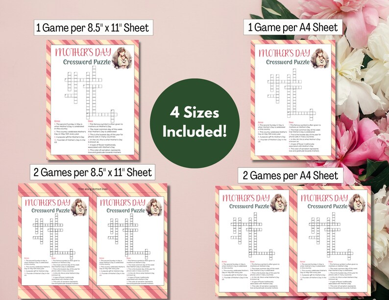 Mothers Day Crossword Puzzle | Mothers Day Word Puzzle | Mothers Day ...