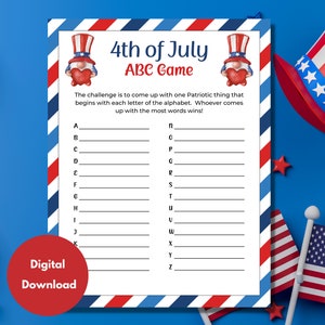 4th of July ABC Game | A-Z Race Game | July 4th Alphabet Game | 4th of ...