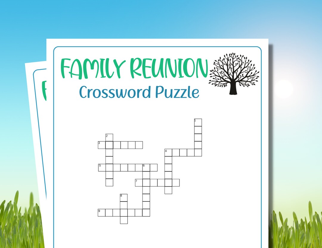 Family Reunion Crossword Puzzle | Family Reunion Word Puzzle | Family ...