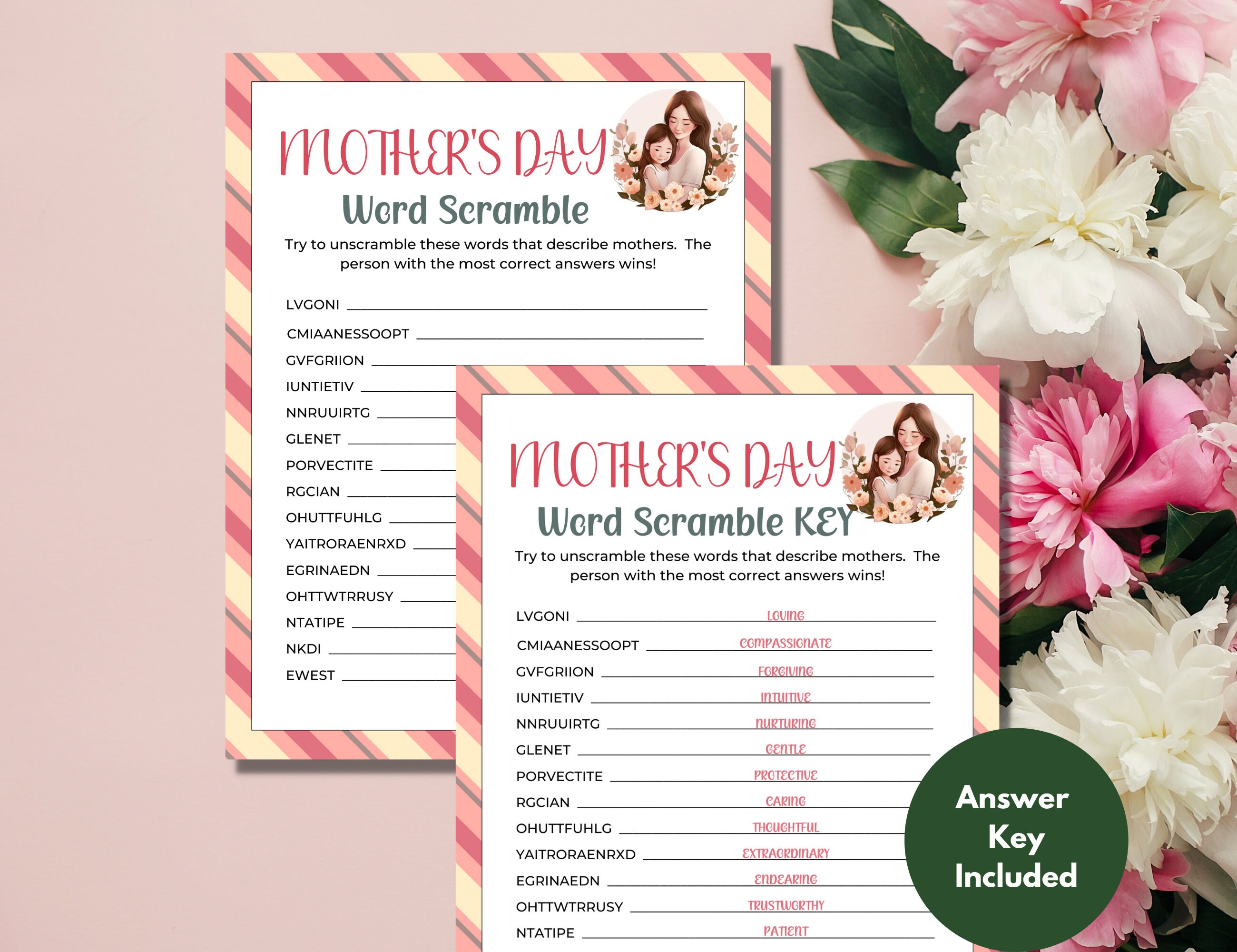 Mothers Day Word Scramble Game | Mothers Day Unscramble Game | Mothers ...