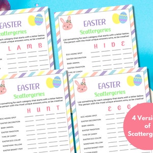 Easter Scattergories Game | Easter Word Game | Printable Easter Games ...