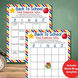 Back to School Find Someone Who | Back to School Games | Ice Breaker ...