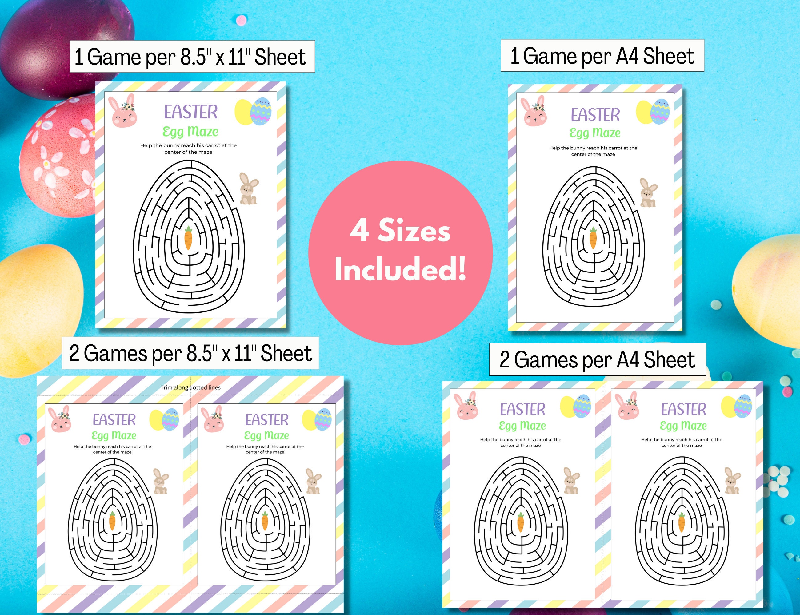 Easter Egg Maze Game | Kids Maze Game | Printable Easter Games | Family ...