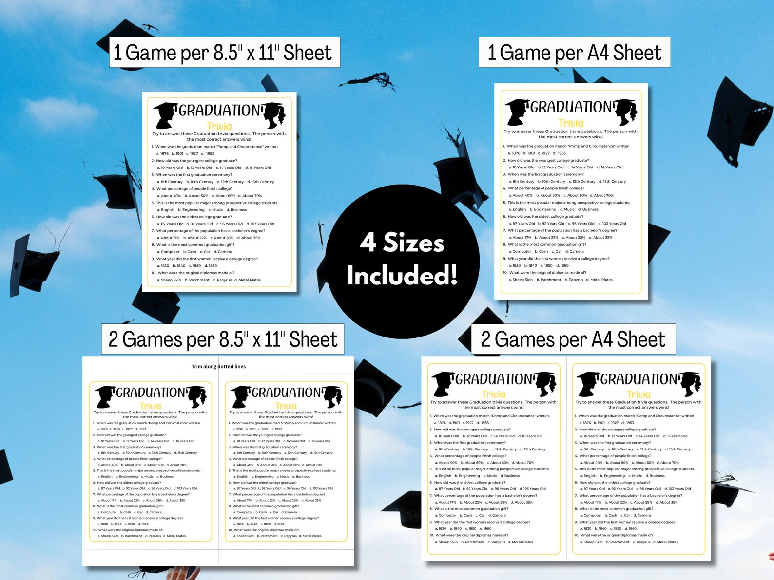 Graduation Trivia Game | 2024 Graduation Games | Graduation Party ...