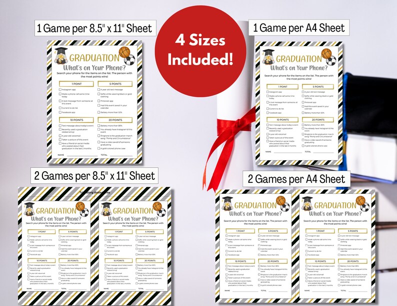 Graduation Whats on Your Phone Game | Scavenger Hunt | 2024 Graduation ...