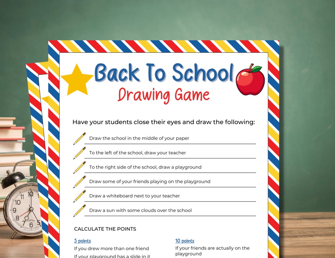Back to School Drawing Game | Kids Game | Back to School Games | First ...