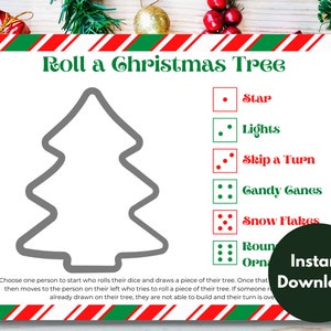 Roll a Christmas Tree, Christmas Drawing Game, Dice Game, Christmas ...