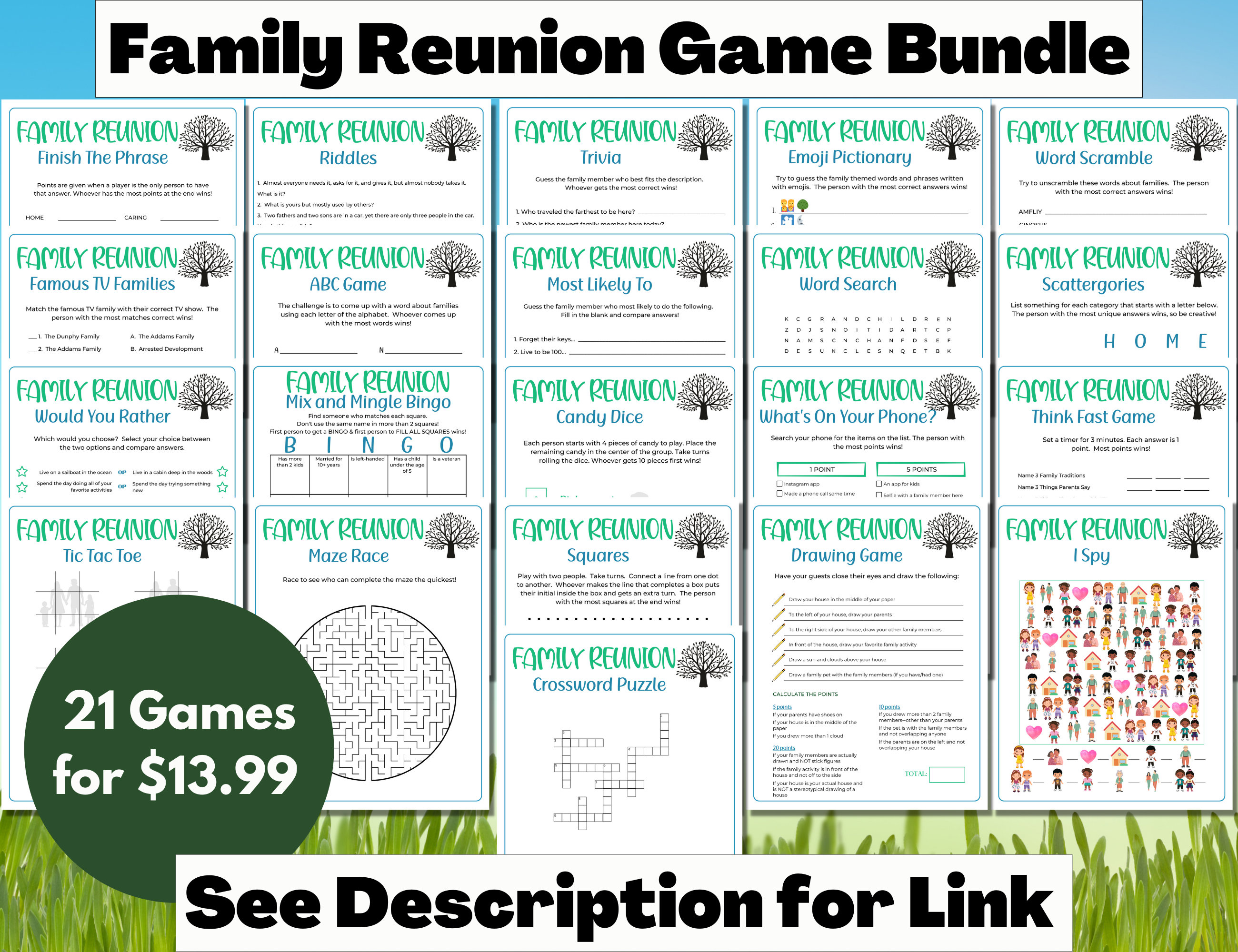 Family Reunion Emoji Pictionary | Family Reunion Emoji Game | Family ...