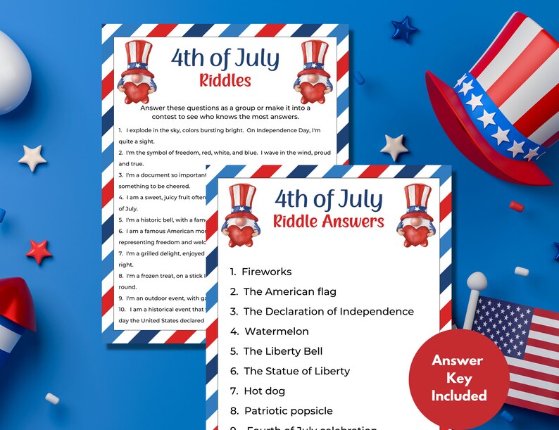 4th of July Riddles | 4th of July Riddle Me This | 4th of July Games ...